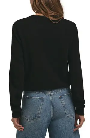 FAVORITE DAUGHTER Cashmere Crewneck Sweater - Black
