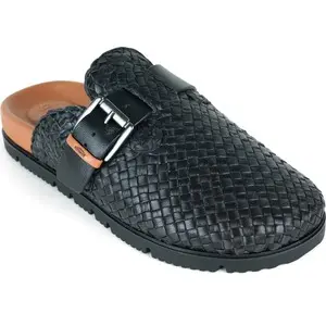 Gentle Souls By Kenneth Cole Brantley Woven Mules - Black Woven Leather