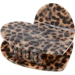 SOLAR ECLIPSE Heart Claw Clip - Leopard