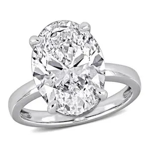 JULIANNA B. Ctw Lab-grown Diamond Oval Solitaire Ring - White Gold