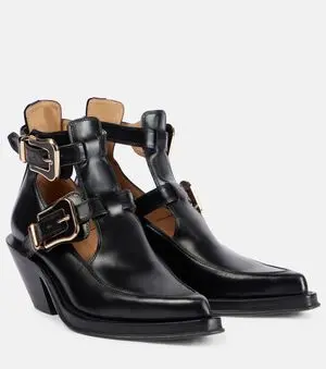 Gabriela Hearst Leather Ankle Boots - Black