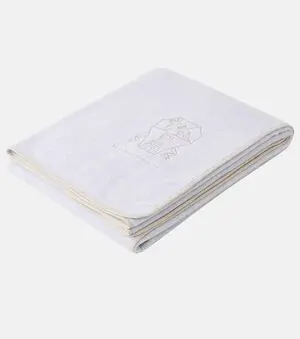 Brunello Cucinelli Embroidered Cotton Terry Towel - Grey