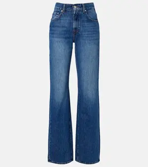 7 For All Mankind Tess Straight Leg Jeans - Blue