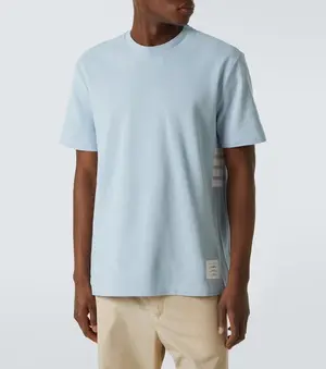 Thom Browne 4-bar Cotton Piqué Polo Shirt - Blue