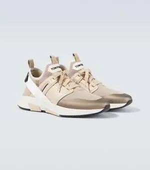 TOM FORD Jago Leather-trimmed Sneakers