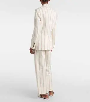 Brunello Cucinelli Striped Blazer - White