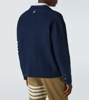 Thom Browne 4-bar Linen And Cotton-blend Cardigan
