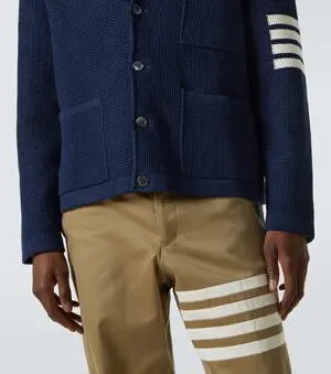 Thom Browne 4-bar Linen And Cotton-blend Cardigan