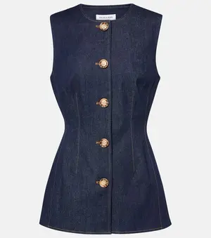 Veronica Beard Jessup Cotton-blend Vest - Blue