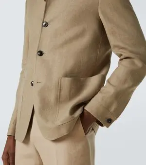 Zegna Il Conte Linen And Wool Jacket - Grey