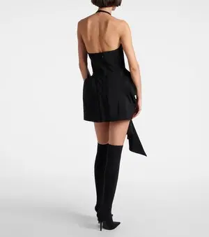 MUGLER Asymmetric Draped Mini Dress