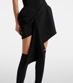 MUGLER Asymmetric Draped Mini Dress
