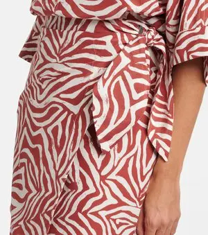 Brunello Cucinelli Printed Cotton And Silk Wrap Skirt