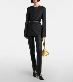 JOSEPH Coleman Leather Straight Pants - Black