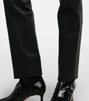 JOSEPH Coleman Leather Straight Pants - Black