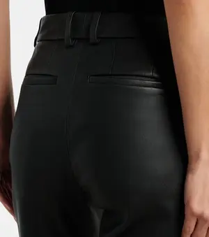 JOSEPH Coleman Leather Straight Pants - Black