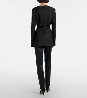 JOSEPH Coleman Leather Straight Pants - Black