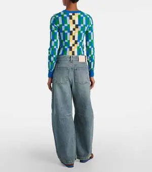 Loewe Anagram Barrel-leg Jeans - Blue