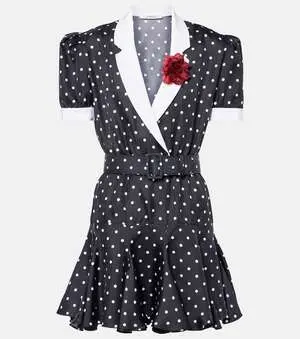 RODARTE Polka Dot Silk Twill Minidress