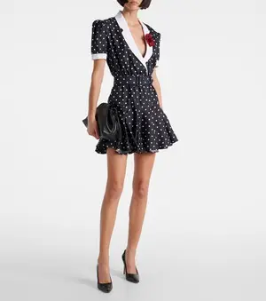 RODARTE Polka Dot Silk Twill Minidress
