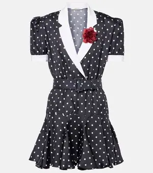 RODARTE Polka Dot Silk Twill Minidress - Black