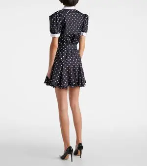 RODARTE Polka Dot Silk Twill Minidress - Black