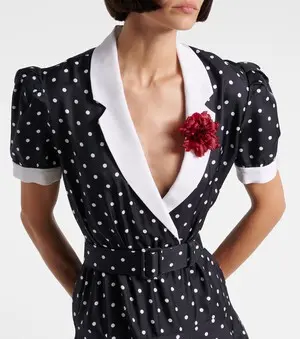 RODARTE Polka Dot Silk Twill Minidress - Black