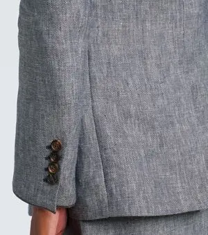 Brunello Cucinelli Hemp And Linen Blazer - Grey