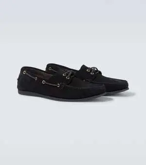 TOM FORD Robin Suede Boat Shoes - Black