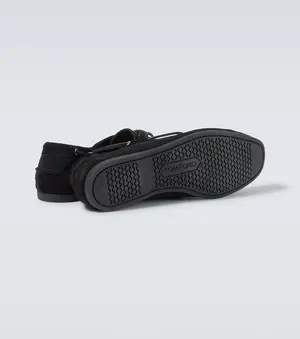 TOM FORD Robin Suede Boat Shoes - Black