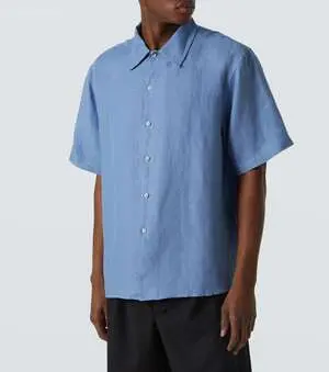 Commas Linen Bowling Shirt