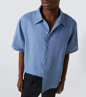 Commas Linen Bowling Shirt
