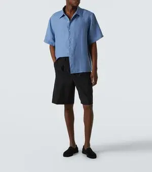 Commas Linen Bowling Shirt