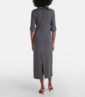 Proenza Schouler White Label Cerine Ribbed-knit Bouclé Midi Dress