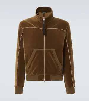 TOM FORD Cotton-blend Velvet Track Jacket - Brown