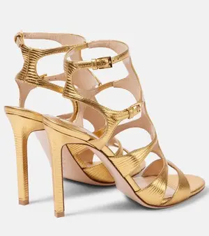 TOM FORD Paradis Snake-effect Leather Sandals