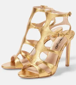 TOM FORD Paradis Snake-effect Leather Sandals