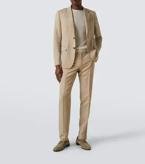 Zegna Trofeo Wool And Linen Suit - Beige