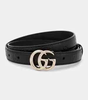 Gucci Gg Marmont Leather Belt - Black