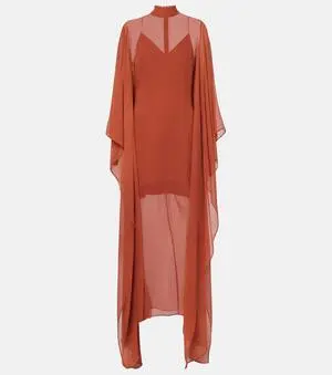 TALLER MARMO Lanzarote Silk Chiffon Kaftan - Red