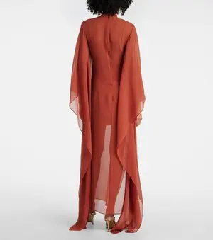 TALLER MARMO Silk Chiffon Kaftan - Red