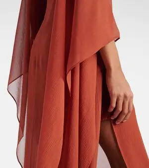 TALLER MARMO Silk Chiffon Kaftan - Red