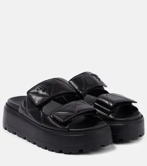 Prada Quilted Leather Platform Sandals
