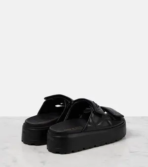 Prada Quilted Leather Platform Sandals