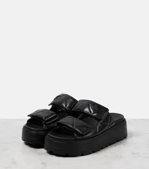 Prada Quilted Leather Platform Sandals
