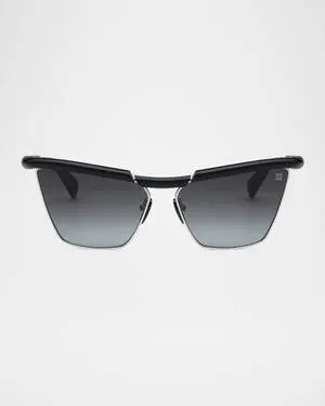 Balmain Balmain Victorie Cat Eye Sunglasses Blk Slv