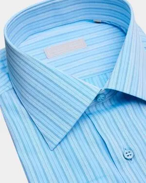 Stefano Ricci Apos;s Striped Dress Shirt - Turquoise