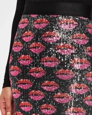 Le Superbe Liza Sequin-embellished Skirt - Hot Lips