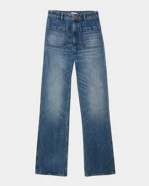 Sandro Sandro Moore Faded Denim Jeans - Blue