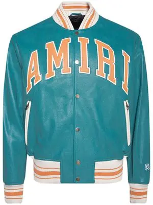 Amiri Leather Bomber Jacket - Blue